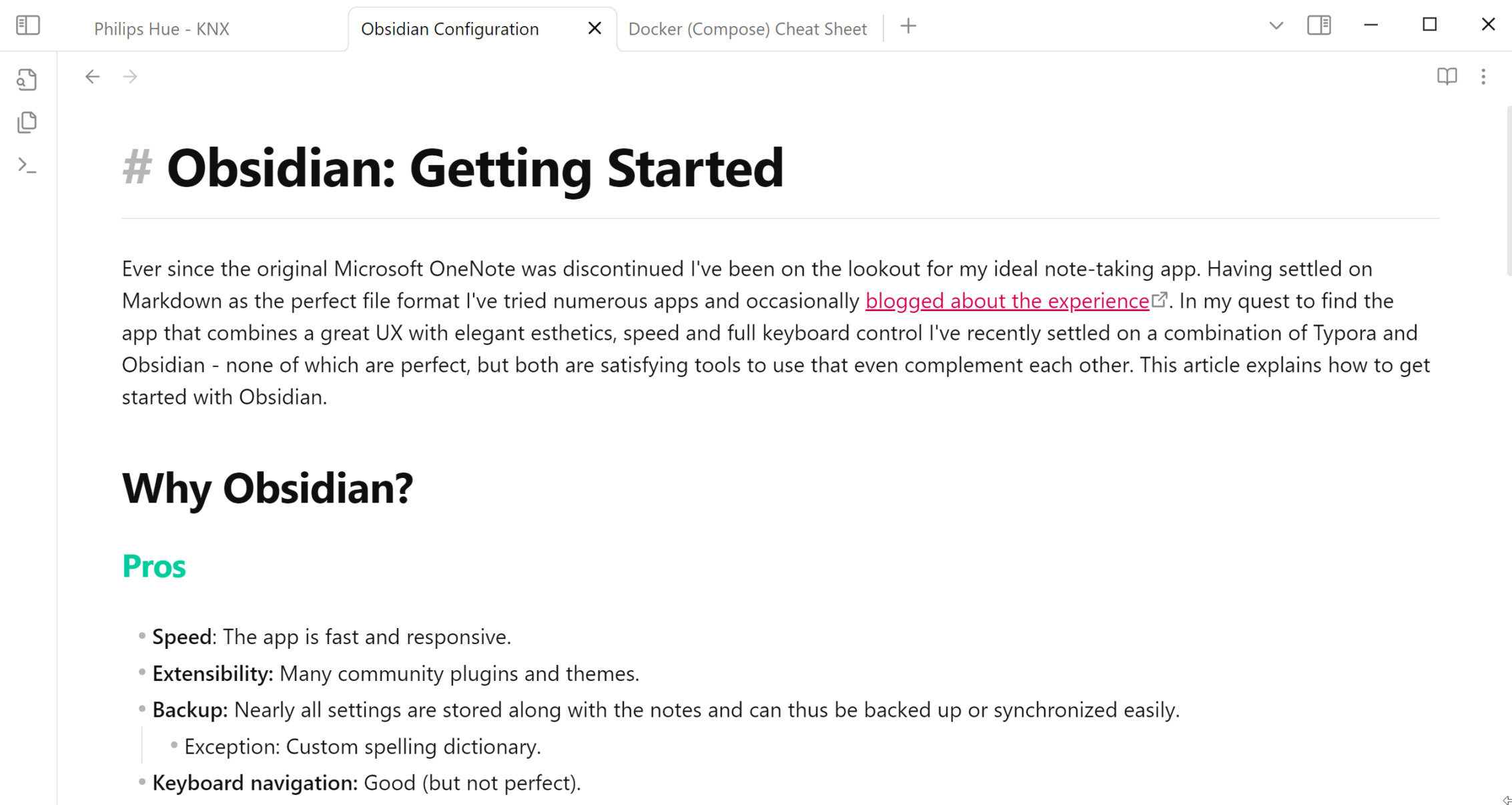 Obsidian: Getting Started With the Markdown Note-Taking App • Helge Klein Obsidian: Getting Started With the Markdown Note-Taking App • Helge Klein